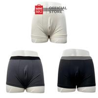 Review MINISO Boxer Pria 3 Buah Men's Boxers Seri Dasar Men Underwear ...