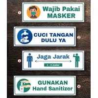 Review Sticker Waterproof New Normal Wajib Pakai MAsker Jaga Jarak ...