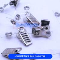 Review Jepit ID Card Besi Name Tag Garis Buaya Pengait | Tokopedia