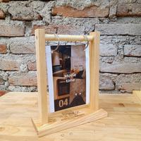 Review Tempat menu holder kayu / nomor meja / stand menu kayu / Menu ...