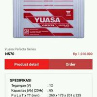 Jual Aki N70 Yuasa Terlengkap - Harga Murah Maret 2024 & Cicil 0%
