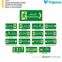 Review Rambu Jalur Evakuasi - Exit 30cm x 15cm Akrilik + Sticker Fosfor ...