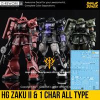 Review HG ZAKU I & II Char Aznable All Type Water Decal Grework | Tokopedia