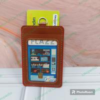 Review Tempat Id card Kulit 2 Kartu Frame Kulit 2 Kartu Casing Id Card ...