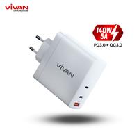 Review VIVAN Charger GaN04 Fastcharging 140W 5A 3 Output PD QC Quick ...