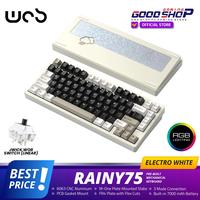 Review WOBKEY Rainy75 Electro White Pro RGB with Silver SUS304 Back ...