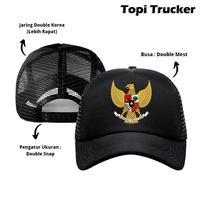 Review Topi Trucker Jaring Sablon Logo Lambang Negara Garuda Indonesia Topi Custom Sablon Pria ...