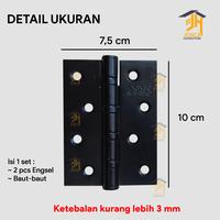 Review Engsel Pintu Rumah Hitam Doff 4 Inci 5 Inci TEBAL / Door Hinges ...