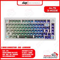 Review MECHANICAL KEYBOARD - AL75 - 75% - ALUMINUM - SOUTH - RGB - KNOB - FR4 - SILVER | Tokopedia