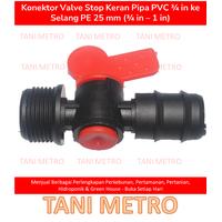 Review Konektor Valve Keran Stop Kran Male Pipa PVC 3/4 in ke Selang PE ...