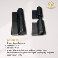 Review Engsel Bubut Bendera Panjang 8.5 cm 10 cm / Engsel Pintu Besi ...