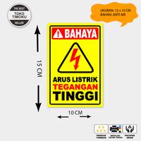 Review Stiker Sign Sticker Bahaya Listrik Tegangan Tinggi uk 15 X 10 CM ...