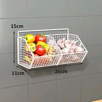 Review Rak Keranjang Sekat Dinding Dapur, Rak Tempel Gantung 2 Sekat ...