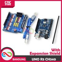 Review ARDUINO UNO R3 ATMEGA328P CH340 PLUS EXPANSION SHIELD V5.0 ...
