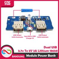 Review DIY MODULE POWER BANK DUAL USB 3.7V TO 5V 2A LITHIUM 18650 MODUL ...