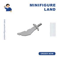 Review Lego Flat Silver Minifigure, Weapon Sword, Scimitar with Nicks ...