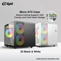Review ENLIGHT Z5 mATX WITH 3 FAN - BLACK - Putih - Putih | Tokopedia
