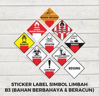 Jual Sticker Label Simbol Limbah B3 Bahan Berbahaya dan Beracun 10 x 10 ...