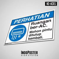 Jual Safety Sign K3 PVC ANSI Ruangan Ber AC Mohon Pintu Ditutup Kembali ...
