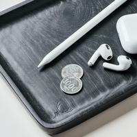 Jual Skandif Black Valet Tray Premium Teak Wood Desk Organizer Kayu ...