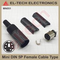 Jual MINI DIN 5 5P 5Pin P Pin Female Connector Konektor Cable Kabel ...
