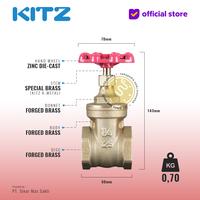 Jual KITZ Brass Gate Valve Fig. 125 FH , 1 1/4" - 32A - 32mm , Drat / Screw - Jakarta Pusat ...