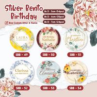 Jual Stiker bulat label bento nasi ulang tahun anak sticker custom ...