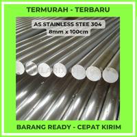 Jual AS Stainless Steel SS 304 8mm harga per CM batang, as, shaft, bar ...