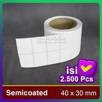 Jual Label Barcode 40 x 30 (2 Line) Kertas Sticker Semicoated Core ...