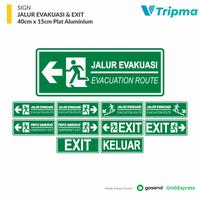 Jual Rambu Jalur Evakuasi - Emergency Exit 40cm x 15cm - Plat Aluminium ...