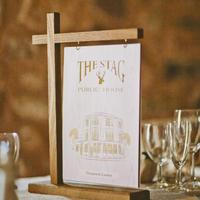 Jual stand menu kayu wooden stand note menu no meja kalender ...