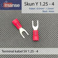 Jual Terminal Skun Kabel Y 1.25-4 Insulated (isi 100 Pcs) / Cable Lug ...