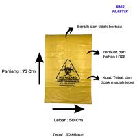 Jual KANTONG PLASTIK SAMPAH MEDIS LIMBAH B3 BIOHAZARD 50X75 KUNING LOGO ...