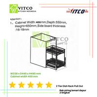 Jual VITCO 2 Tier Dish Rack Pull Out / Rak Piring Lemari Dapur 2 ...