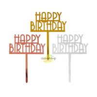 Jual Cake Topper Happy Birthday HBD Akrilik Kue Ulang Tahun / Hiasan Dekorasi Kue / Cake Decor ...