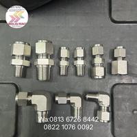 Jual TEE UNION OD SS316 1/4" OD/ UNION TEE DOUBLE FERULE 1/4" OD ...