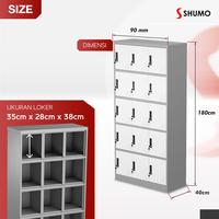 Promo Lemari Loker Besi 15 pintu|Locker Kantor Dokumen File Arsip ...