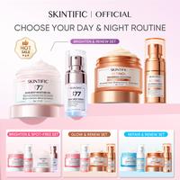 Promo 【video】Skintific 4Pcs Skincare Day & Night Set Moisturizer Serum Set | Symwhite 377 Dark ...