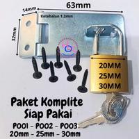 Jual 1 Set Overval / Overpale Kunci Engsel Gembok Galvanis Anti Karat 2 ...