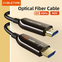 Promo CABLETIME Kabel HDMI Fiber Optic Optical Active 2.1 8K 60Hz ...