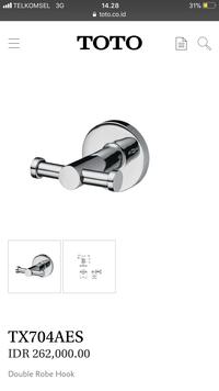 Jual Double robe hook TOTO TX 704 AES - Jakarta Barat - Boss Keramik n ...