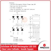 Jual LED 2x5x5mm Square RGB 4 Pin Anode Cathode Rectangular LED 255 4P ...