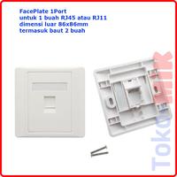 Jual Konektor RJ45 LAN RJ11 Telepon Wall Socket Tembok FacePlate Inbow ...