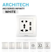 Jual ARCHITECH INFINITY A63 WHITE SAKLAR DAN STOP KONTAK / SAKELAR / SERIES WHITE saklar rumah ...