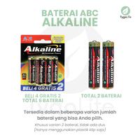 Promo BATERAI ABC ALKALINE AA AAA A3 A2 1.5V ORIGINAL ISI 2 PCS 6 PCS ...