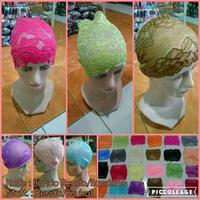 Promo [ paket 20 pcs ] inner brukat / ciput renda dalaman bando bandana ...