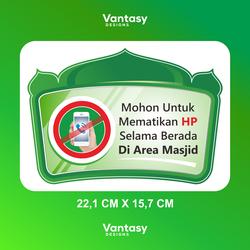 Jual STIKER VINYL MATIKAN HP DI MASJID 30 x 15 CM SIGN RAMBU K3 ...