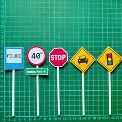 Promo 10 pcs hiasan kue topper rambu lalu lintas road sign - Kota ...