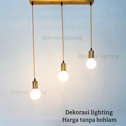 Jual lampu gantung minimalis fiting 3 lampu 3in1 void panjang meja makan - Jakarta Pusat ...