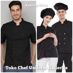 Jual baju chef lengan pendek hitam kombinasi - Putih, L - Jakarta Barat ...